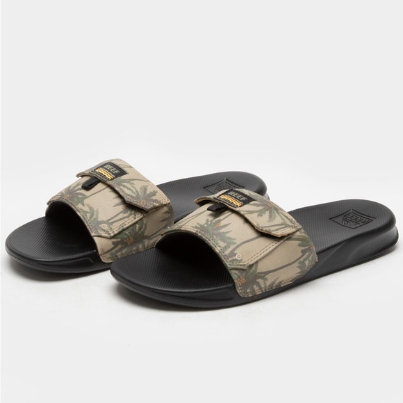 Reef | Shoes | Nwt Reef Mens Sandals Stash Slide Tan Palm Size 8 | Poshmark